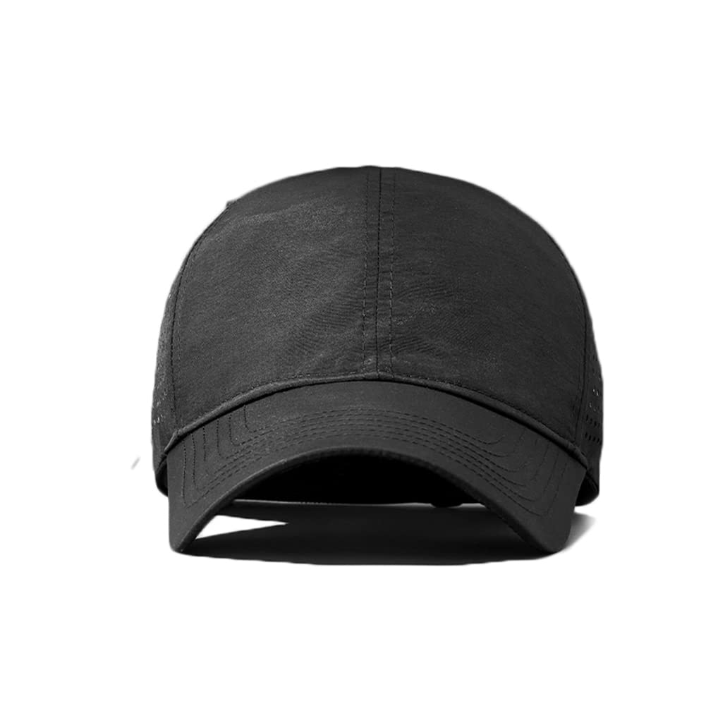 Oversize XXL Baseball Caps,Quick Dry Mesh Sports Hat for Big Heads 22"-25",Waterproof Lightweight Running Sun Hat. (Black)