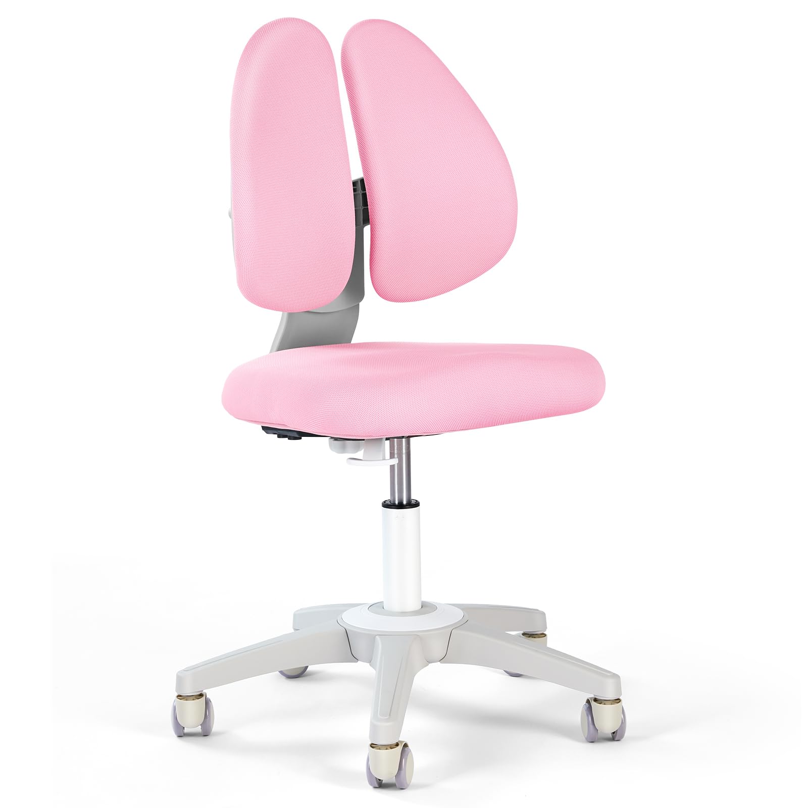 Swivel 360° Armless Kid Chair Comfy, Adjustable Height Student Chair, Seat Depth Adjustable, Home School Ergonomic Computer Activity Chair with Sit Brake Casters, Kids Chair for Classroom