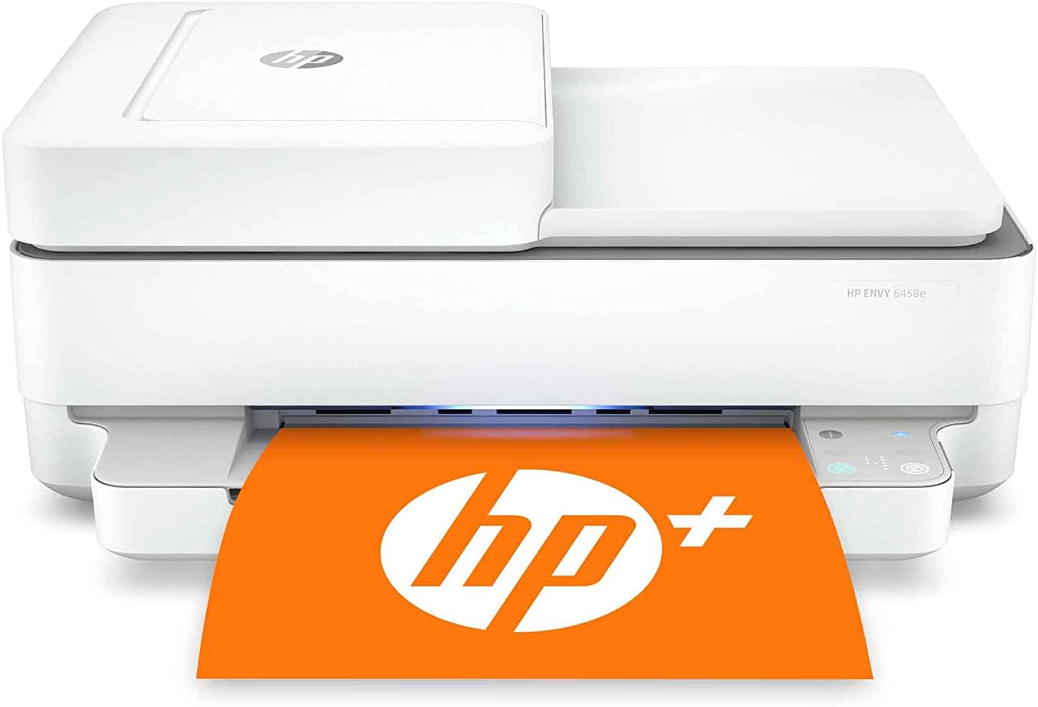 HP Envy 6458e All-in-One Wireless Color Inkjet Printer,Home Office,Print Scan Copy - 10 ppm,4800 x 1200 dpi,Auto 2-Sided Printing,35-Sheet ADF,Instant Ink Ready,Silmarils Printer Cable,White
