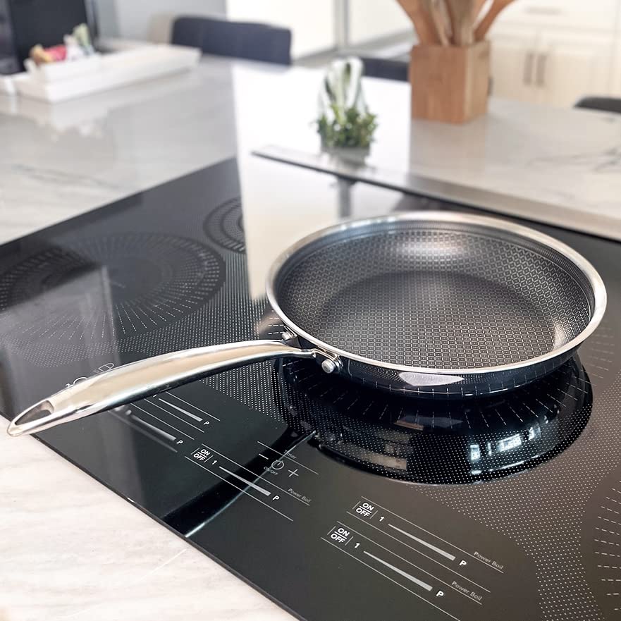 Lexi Home Tri-ply 12" Stainless Steel Scratch Resistant Nonstick Frying Pan