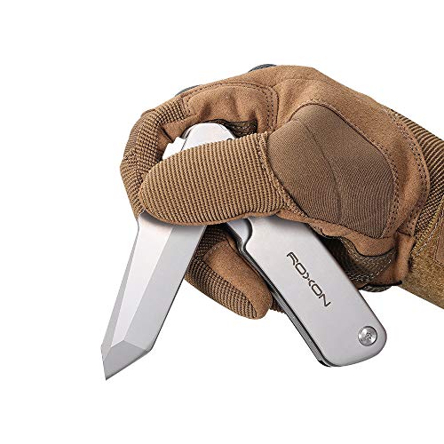 Roxon S501 Folding Pocket Knife and Scissors 2 in 1 Must-have at Home EDC Multi tool with Belt Clip, Perfect for Housework, Rescue, Hunting, Survival, Fishing, Hiking, Camping