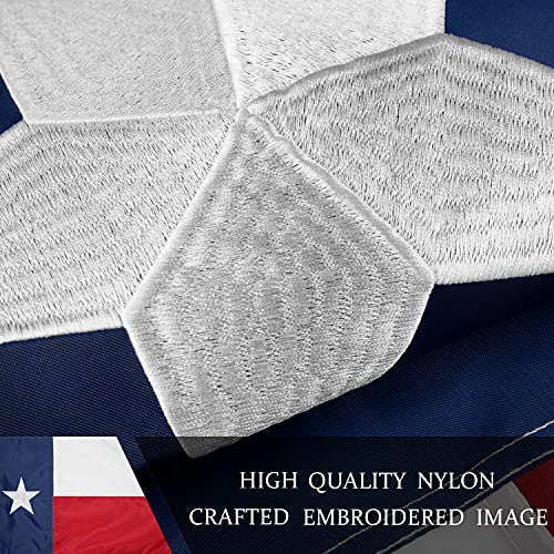 POZOY Deluxe 3x5 ft Texas Flag For Outside, TX State Flags Longest Lasting, Double Sided, Heavy Duty Nylon, Embroidered Star, Sewn Stripes, Brass Grommets Perfect for Outdoors!…