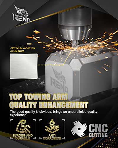 RENO Adjustable Trailer Hitch, Aluminum Dual-Balls with 2 Inch and 2-5/16 Inch, 4" Rise/Drop Hitch Ball Mount for 2" Receiver - 12,500 lbs Towing Capacity