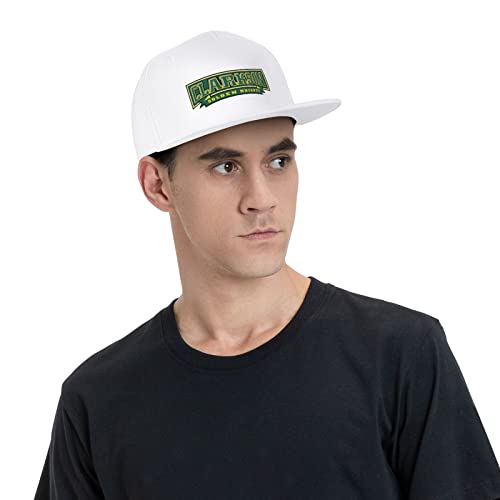 Parndeok Clarkson University Logo Hats for Men Flat Bill Fitted Caps Hiphop Rap Adjustable Baseball Trucker Dad Hat White