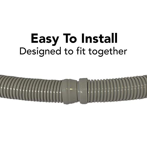 Puri Tech 9 Pack Universal Swimming Pool Cleaner Suction Hose 48 Long Grey Color for Hayward Navigator, Pool Vac Ultra, AquaBug, Polaris ATV and More
