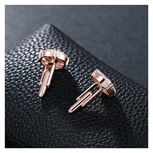 JHHDP Men's Marquise Cut Cubic Crystal Round Cufflinks Crystal Rhinestone Shirt Cuff Button Studs (Color : B, Size