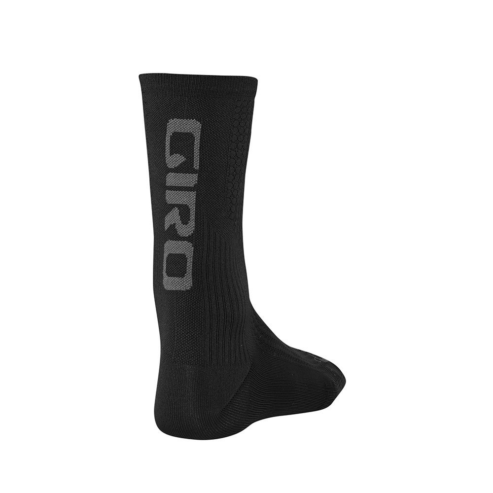 Giro HRc Team Unisex Adult Training & Racing Cycling Crew Socks - Black/Dark Shadow (2021), Large