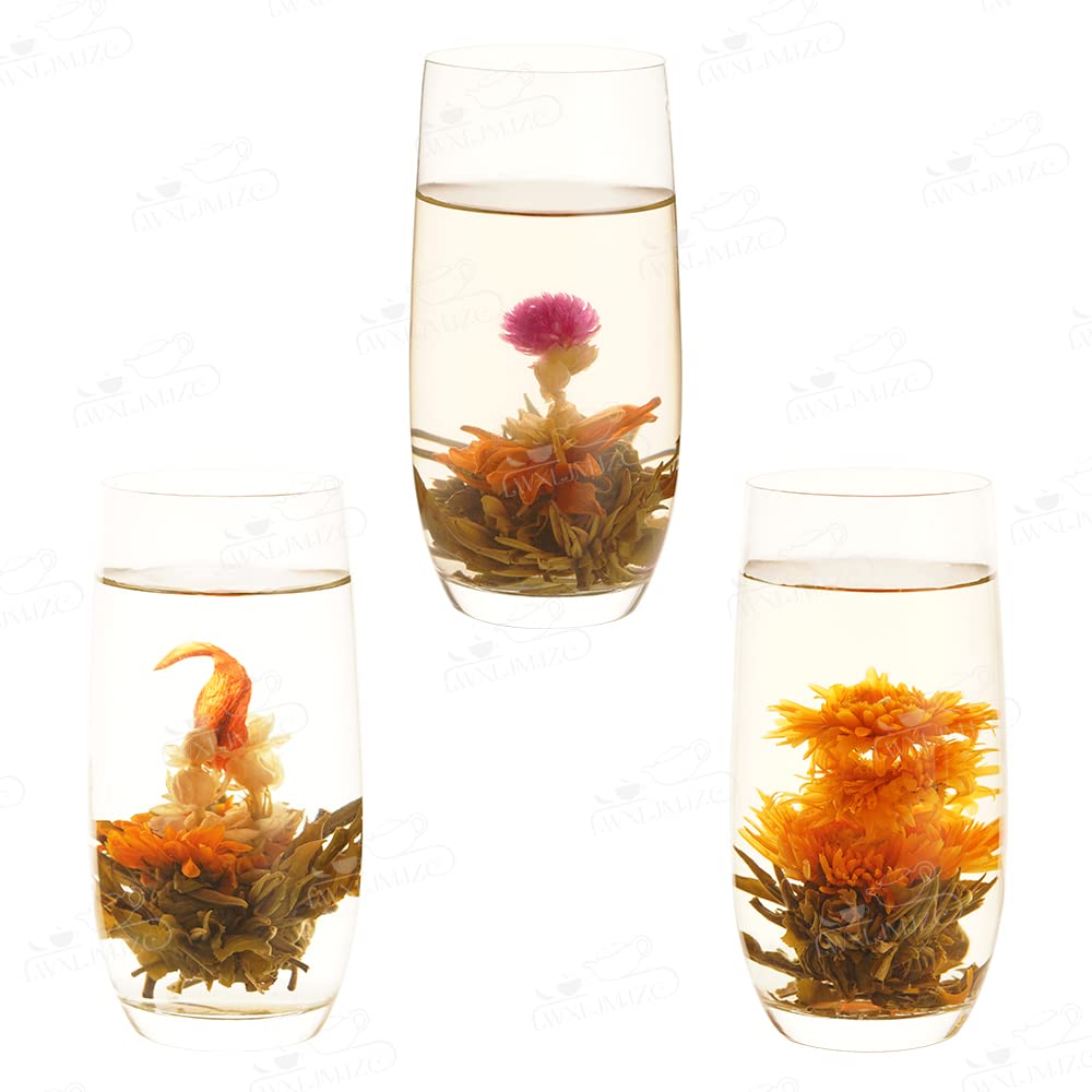 LWXLJMJZC-12pcs Individually Wrapped Blooming Tea,Jasmine Flowering Tea, Green Tea with Flowers-Gifts For Tea Lovers (12 Different Flavors)