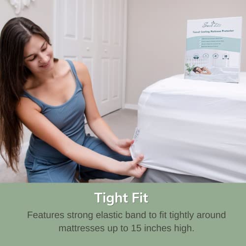 Sweet Zzz 100% Waterproof Natural Tencel Mattress Protector Durable 15β Deep Pockets Machine Washable Hotel Bedding Cal-King (72"x84"x15")