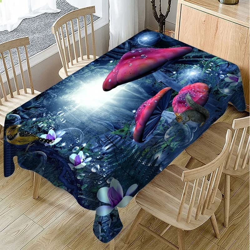 MLQL Forest Landscape Printing Rectangular Tablecloth for Table Wedding Decoration Waterproof Anti-Stain Dining Coffee Tablecloth A7 140x210cm