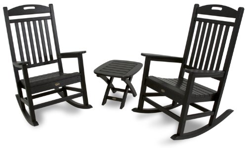 Trex Outdoor Furniture Yacht Club Side Table, 21-Inch by 18-Inch, Charcoal Black