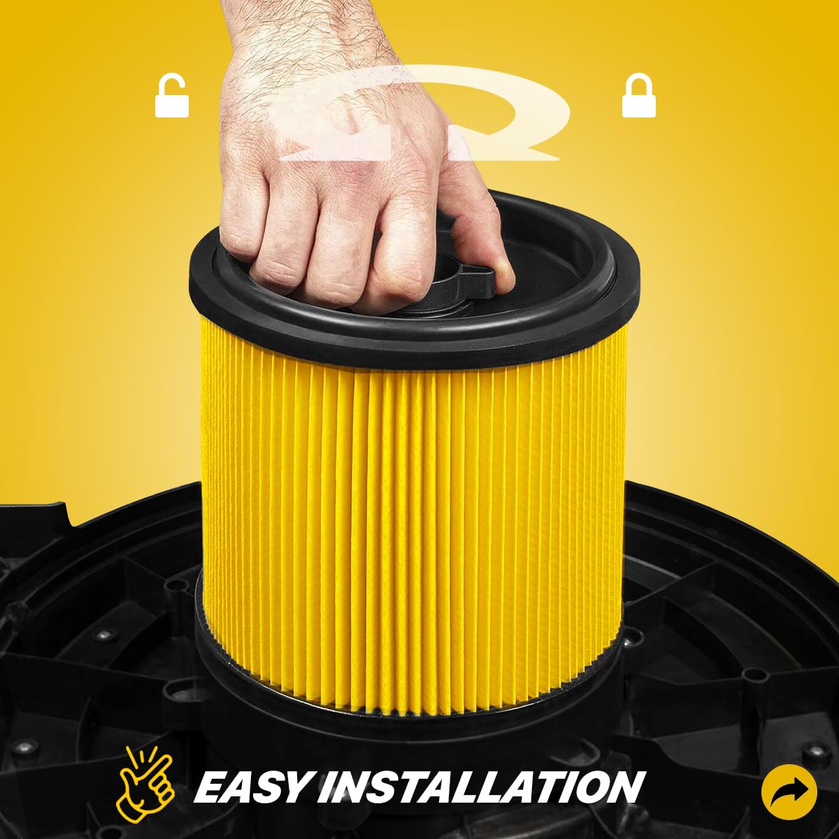 VCFS Replacement Standard Vacmaster Filters Compatible with Vacmaster and most Shop Vac/Hart 5 to 20 Gallon Wet/Dry Vacuums, Standard 2 pack Filters