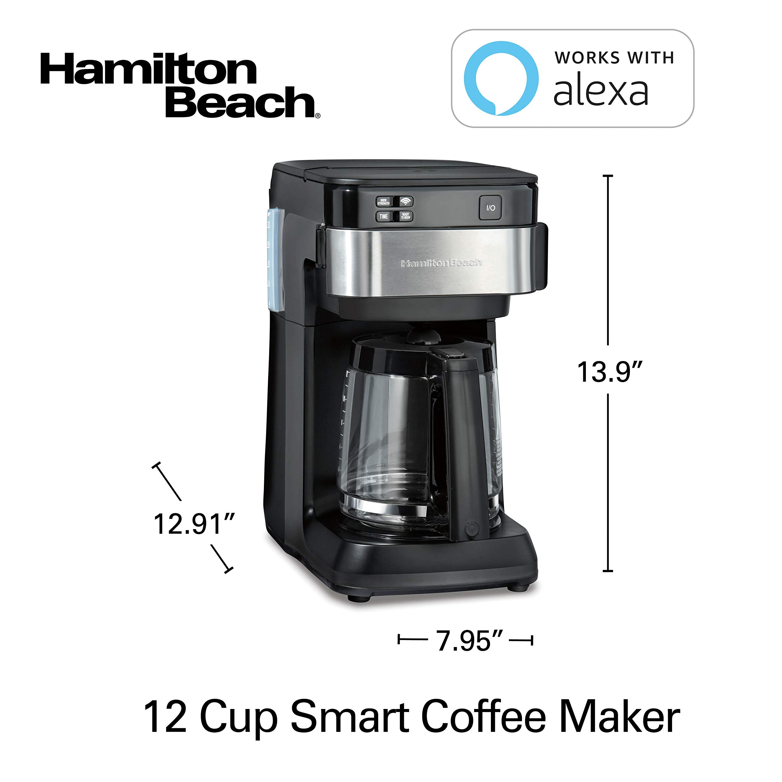 Hamilton Beach Works with Alexa Smart Coffee Maker with Echo Dot (3rd Gen)