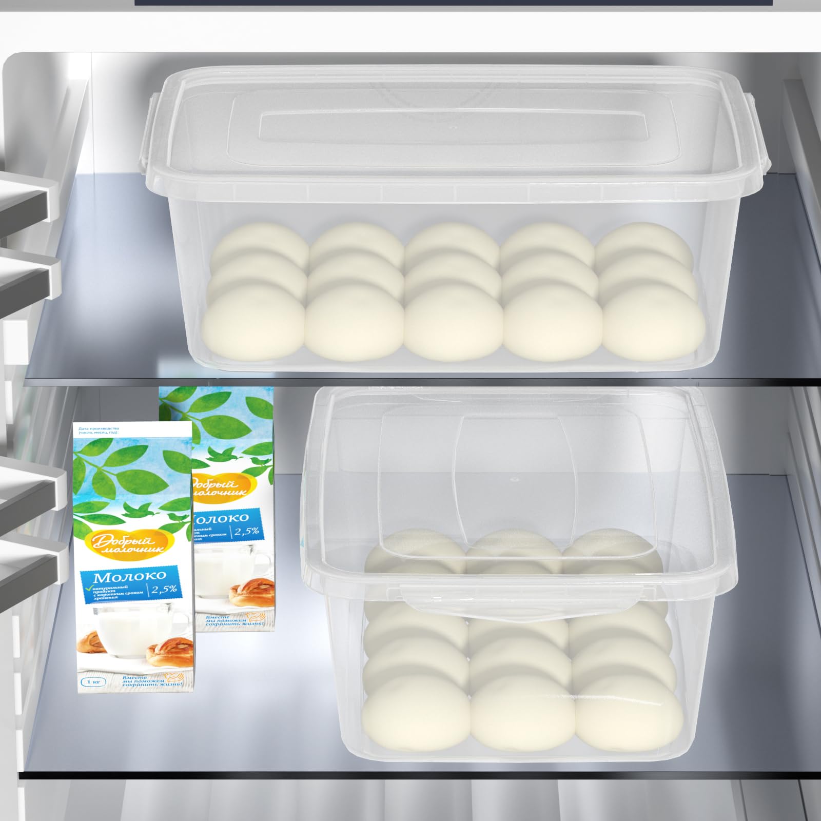 Vadidiya 2-Pack Clear Pizza Dough Proofing Box with Lid, 16 Quart Household Pizza Dough Container