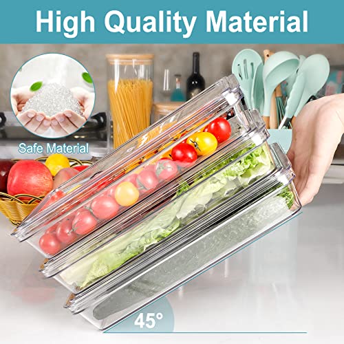 TLC Depot Fridge Organizer Food Storage Containers β 3 Clear Refrigerator Organizer Bins with Lids Stackable Containers β Shatterproof Plastic Fridge Organization and Storage Containers for Pantry