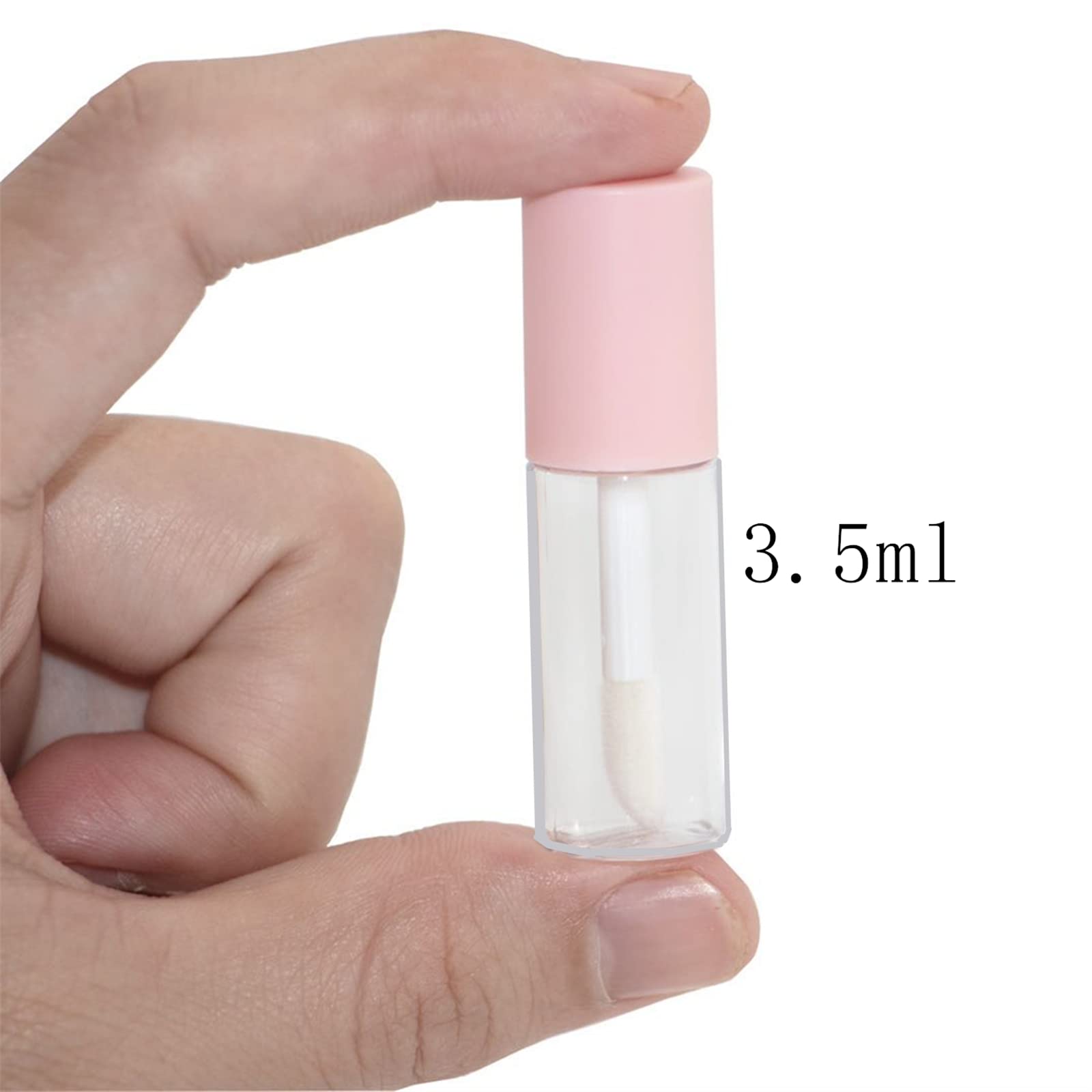 KaiLeQi 3.5ML Mini Lip Gloss Tubes Empty With Wand Pink Diy Lipgloss Making Kit for Small Businesses Refillable Lip Gloss Containers Set for Girls(20pcs in One Box)