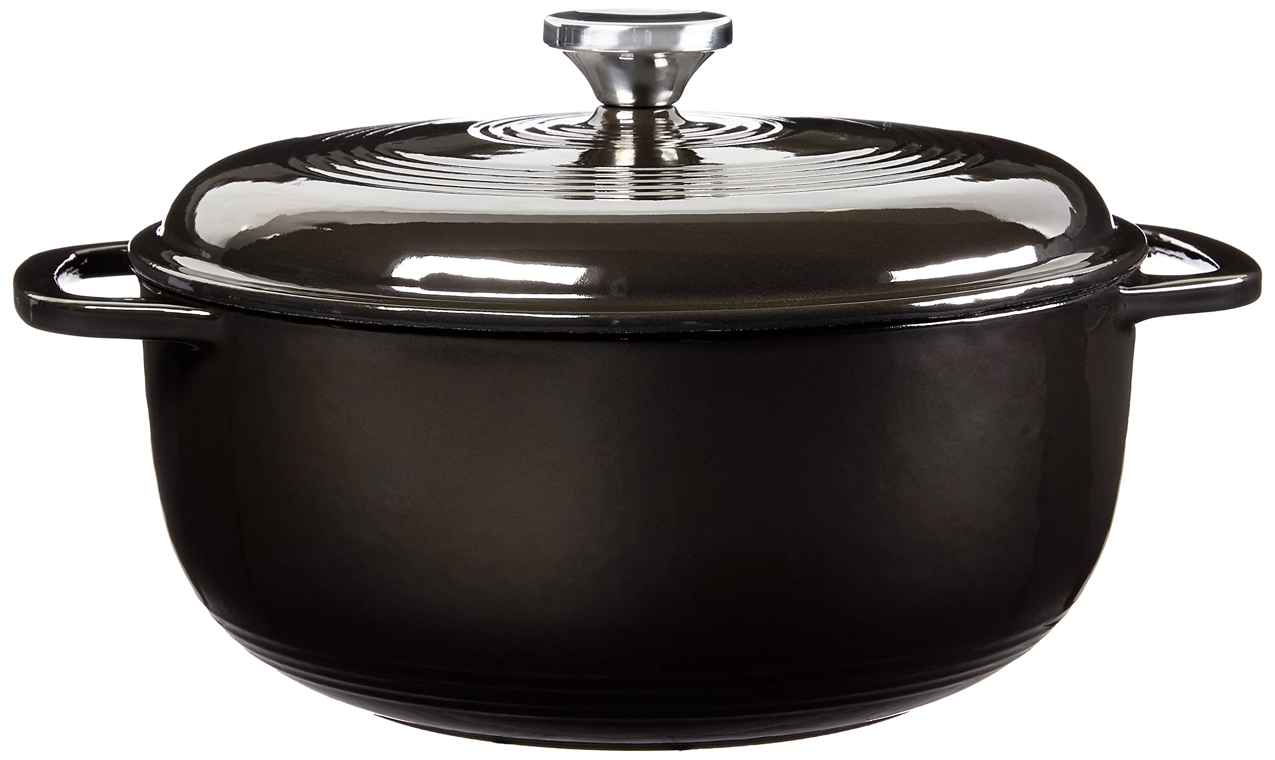 Lodge Manufacturing Company EC6D18 Enameled Dutch Oven, 6 qt, Midnight Chrome & Enameled Cast Iron and Stoneware Care Kit, 12 oz
