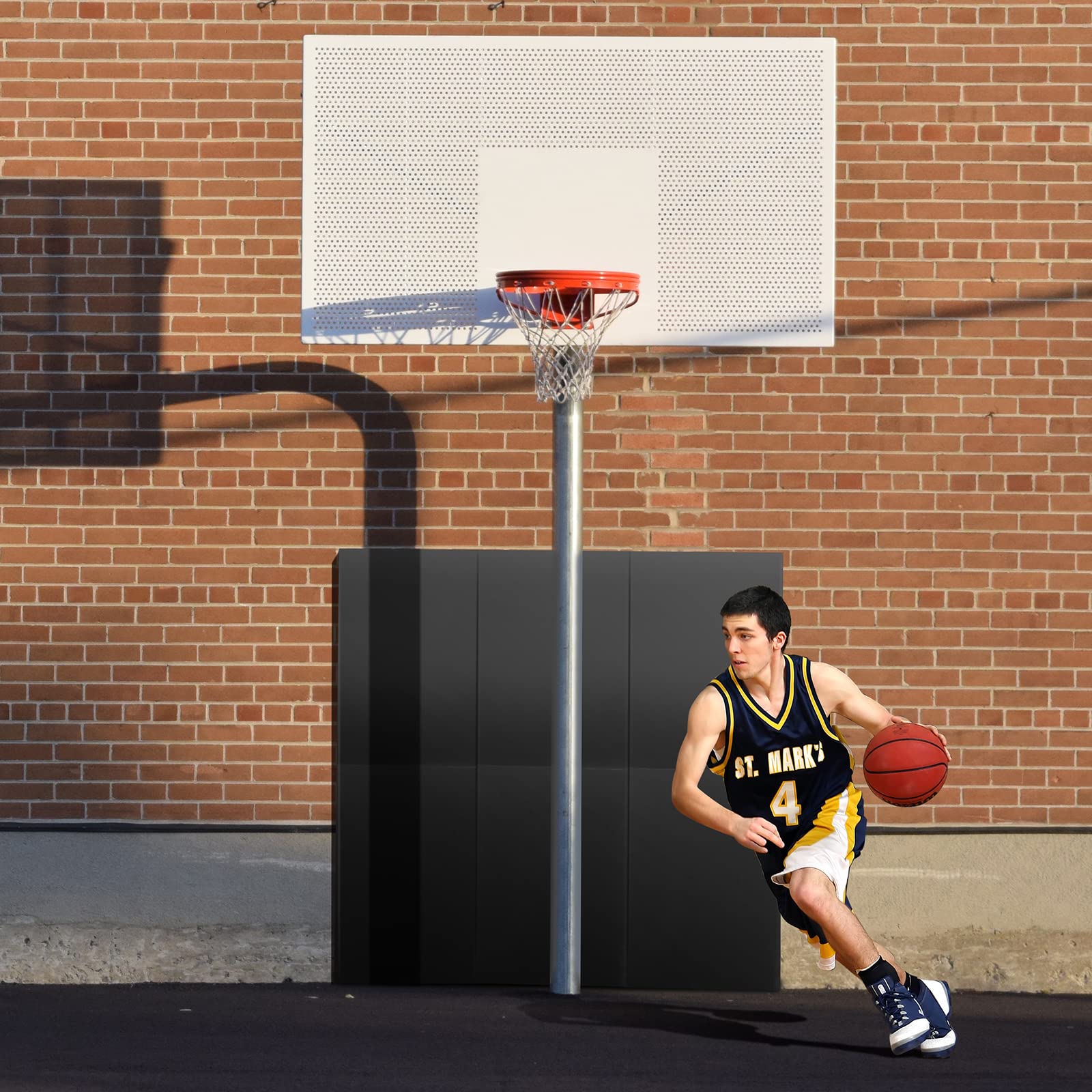 Progoal 4 Pack 2" Thick Foam Protection Wall Pad,Gym Basketball-Court Protectors,Durable Waterproof Padding for Wall-mounted Basketball Hoops(60" L x 20" W)