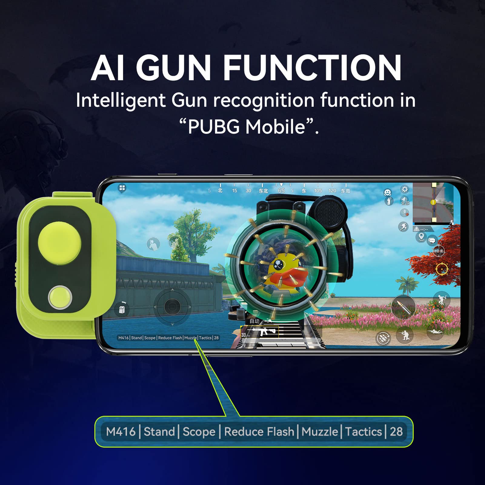 Mobile Phone Game Joystick, Control Joypad Mobile Phone Game Controller, Controller for Android for iOS for OS 9.0+ (Green)