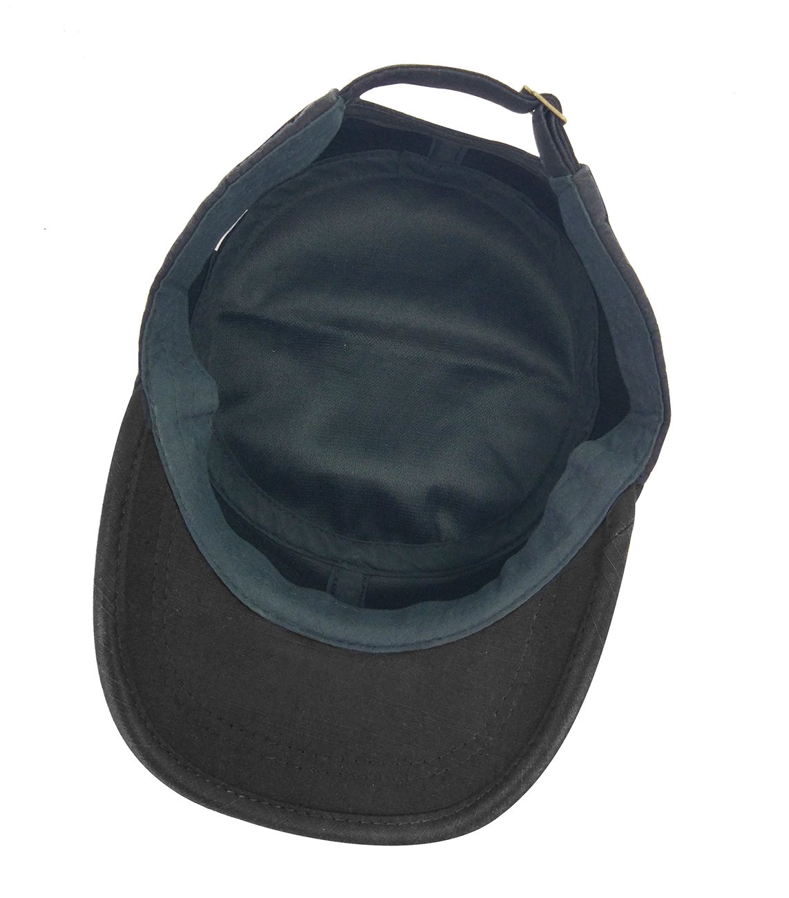 Glamorstar Unisex Cadet Army Cap Washed Cotton Military Corps Hat Flat Top Cap Black,One Size