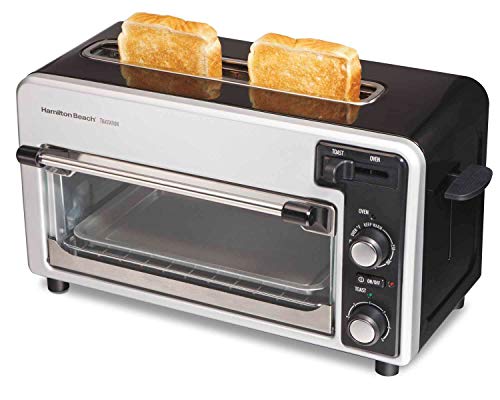 Hamilton Beach Toastation Oven with 2 Slice Toaster Combo, Ideal for Pizza, Chicken Nuggets, Fries and More, Black (22720)