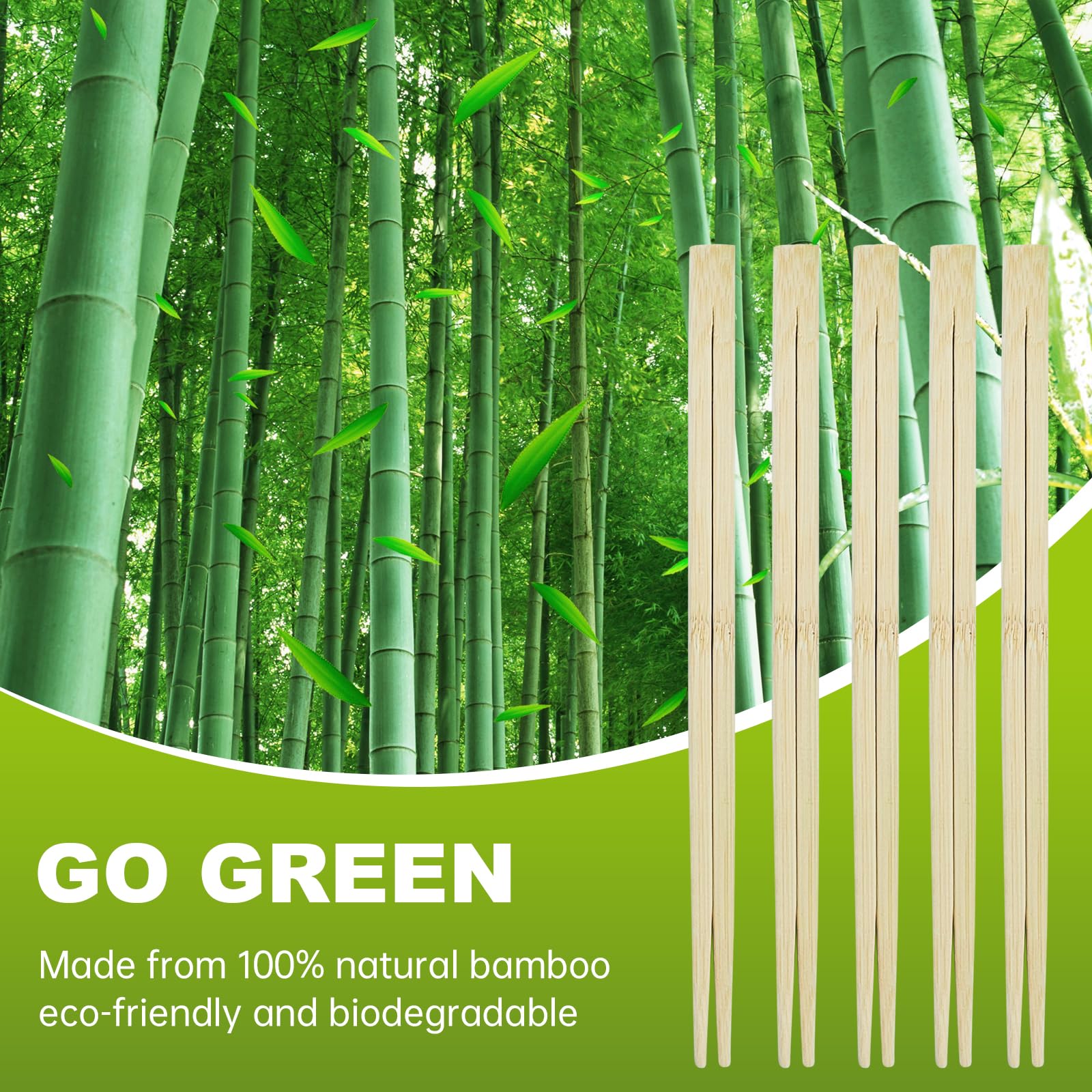 SSHAN Bamboo Chopsticks Disposable - Individually Wrapped Disposable Chop Sticks, Solid No Splinter Japanese Chopsticks (90 pairs)