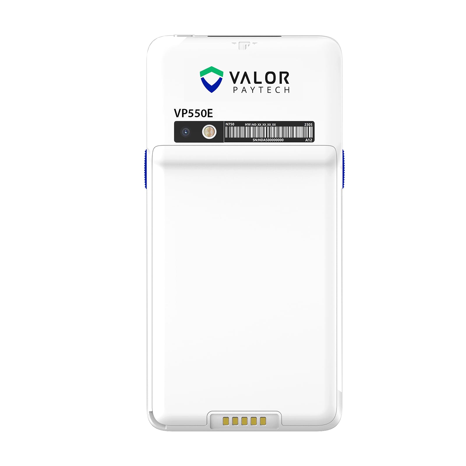 Valor PayTech VP550E POS Eco-Friendly Terminal | 5β Touchscreen, Android 12, 3.8V/3600mAh Battery, PCI PTS 6.x Certification, Paperless e-Receipts, Wi-Fi, 5G/4G/3G & Bluetooth 2.1/5.0