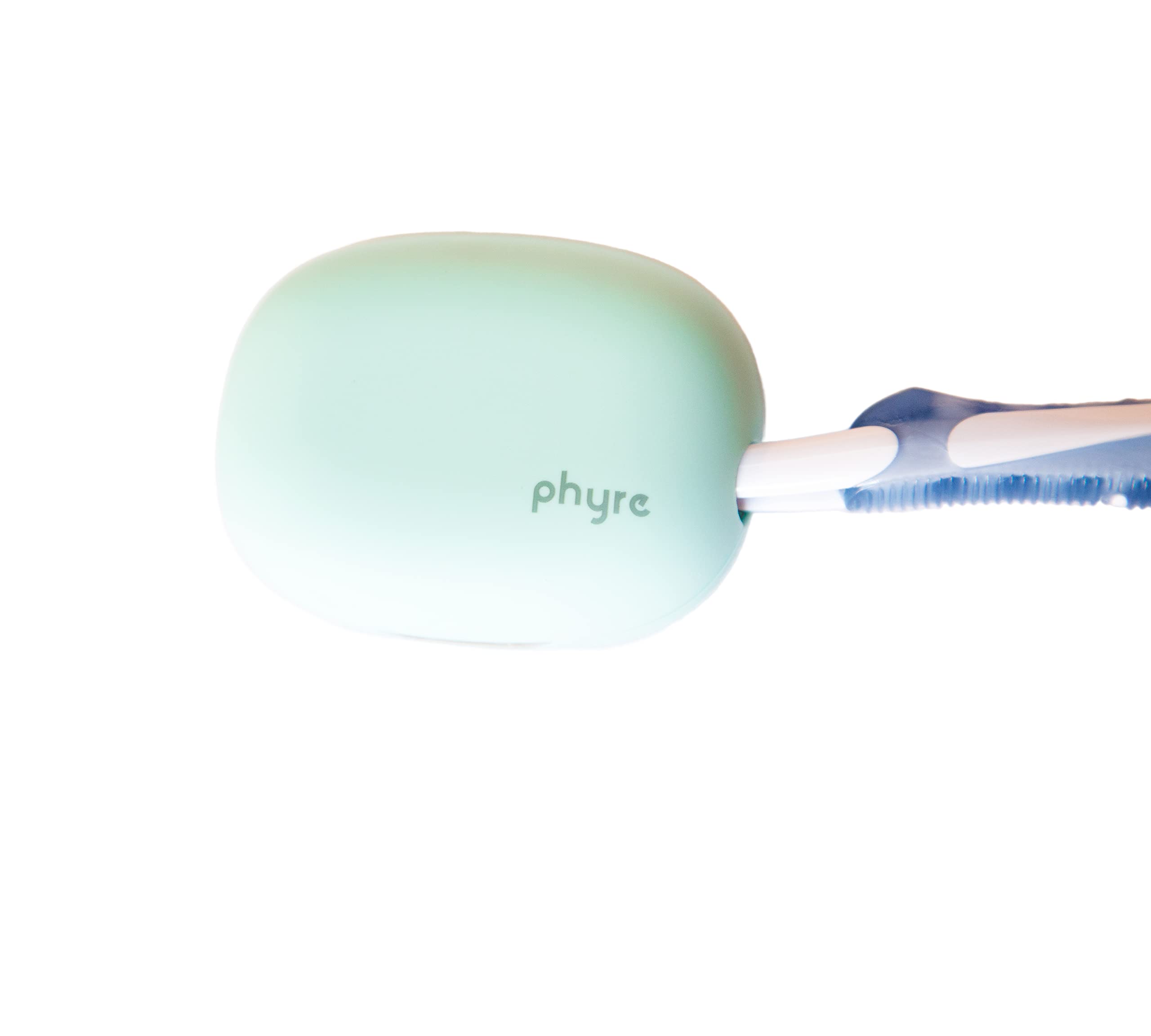 PHYRE Toothbrush Covers with Holder - Rechargeable Travel Home Toothbrush Cleaner Case for All Electric and Manual Toothbrushes Green