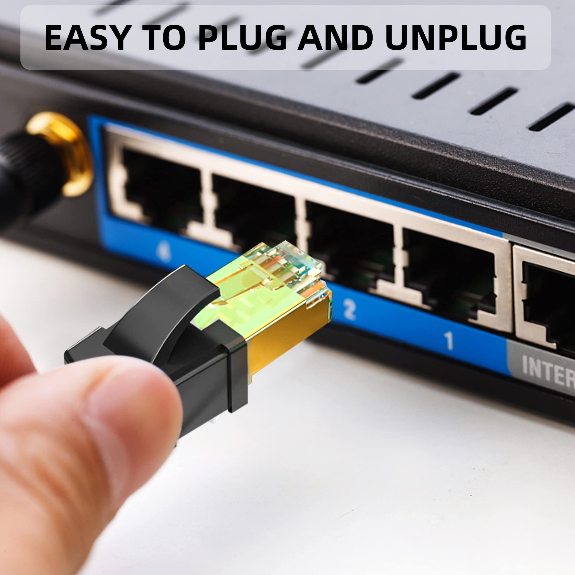 ShineKee Cat8 Ethernet Cable 300 FT,Indoor/Outdoor Long Eternet Cable, Heavy Duty high Speed LAN Network Cable, Double Shielded Internet Patch Cord,Weatherproof Direct Buria SFTP Rate