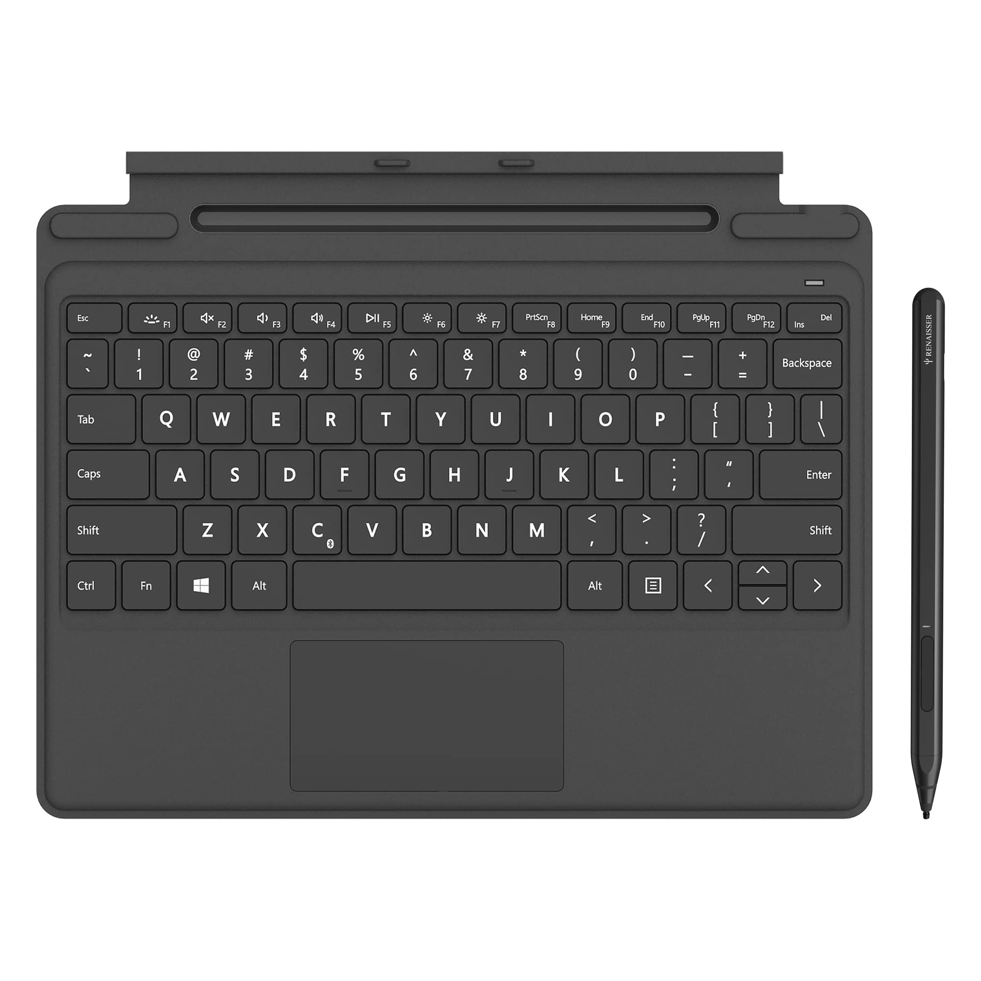 RENAISSER Pelican K8 Keyboard and Raphael 520C Surface Stylus Combo for Surface Pro 9/8/X, Designed in Houston, Hidden Charging Port, Pen Slot Pens, Smart Power Management, Backlight