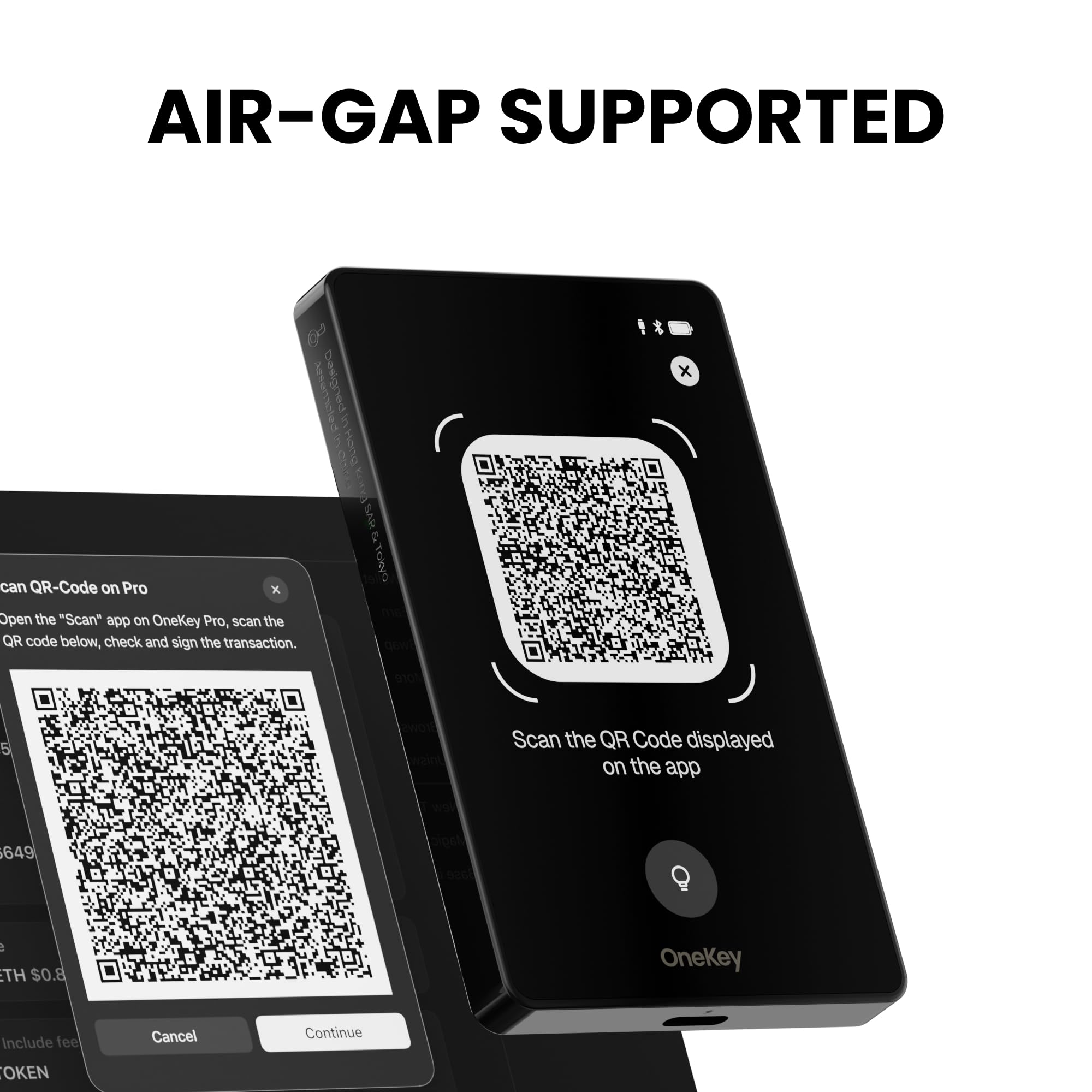 OneKey Pro Crypto Hardware Wallet - 4 EAL 6+ Highest Security Chips, 5000+Coins & NFT, Anti-Tamper 3.5" Touchscreen, HD Camera & Bluetooth, Fingerprint Unlock, Cold Storage for BTC, ETH, SOL, BNB...