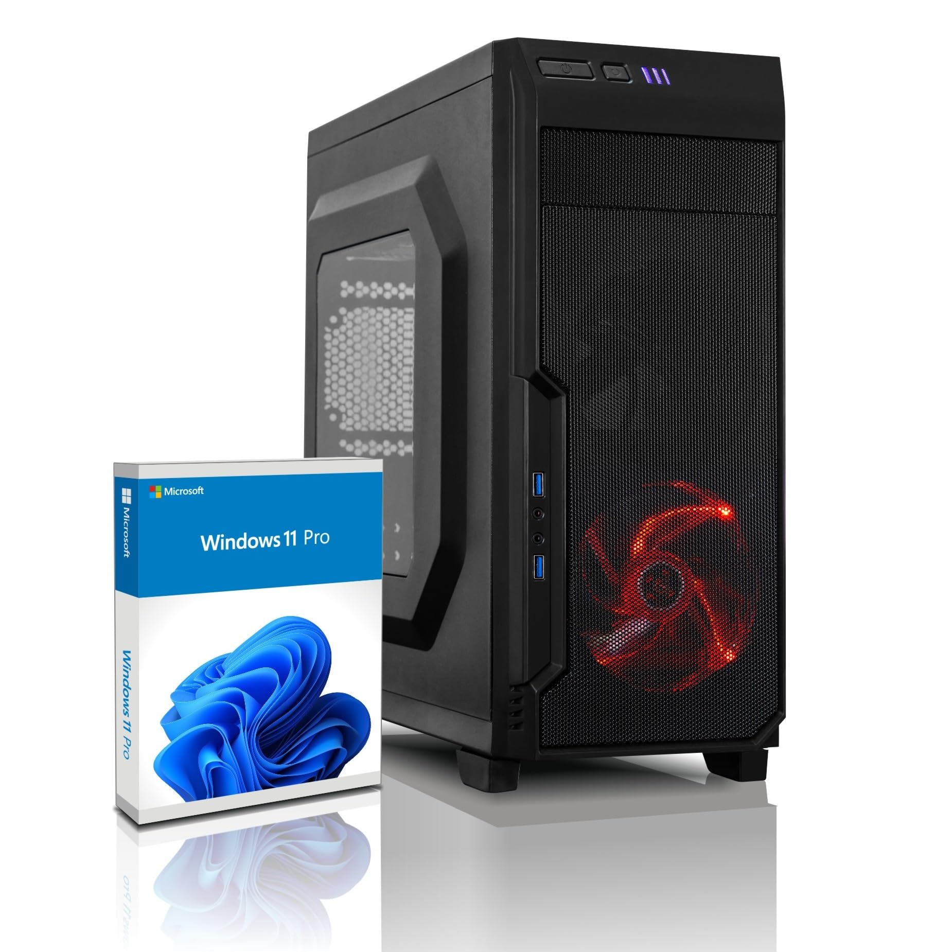 shinobee AMD Ryzen3 Gaming Computer, Ryzen3 2100, 4 Threads, 3.40 GHz, 16GB DDR4, AMD Vega 3 Graphics 4GB, 512 GB SSD, USB 3, 802.11AC WiFi & Win 11 Prof #7050