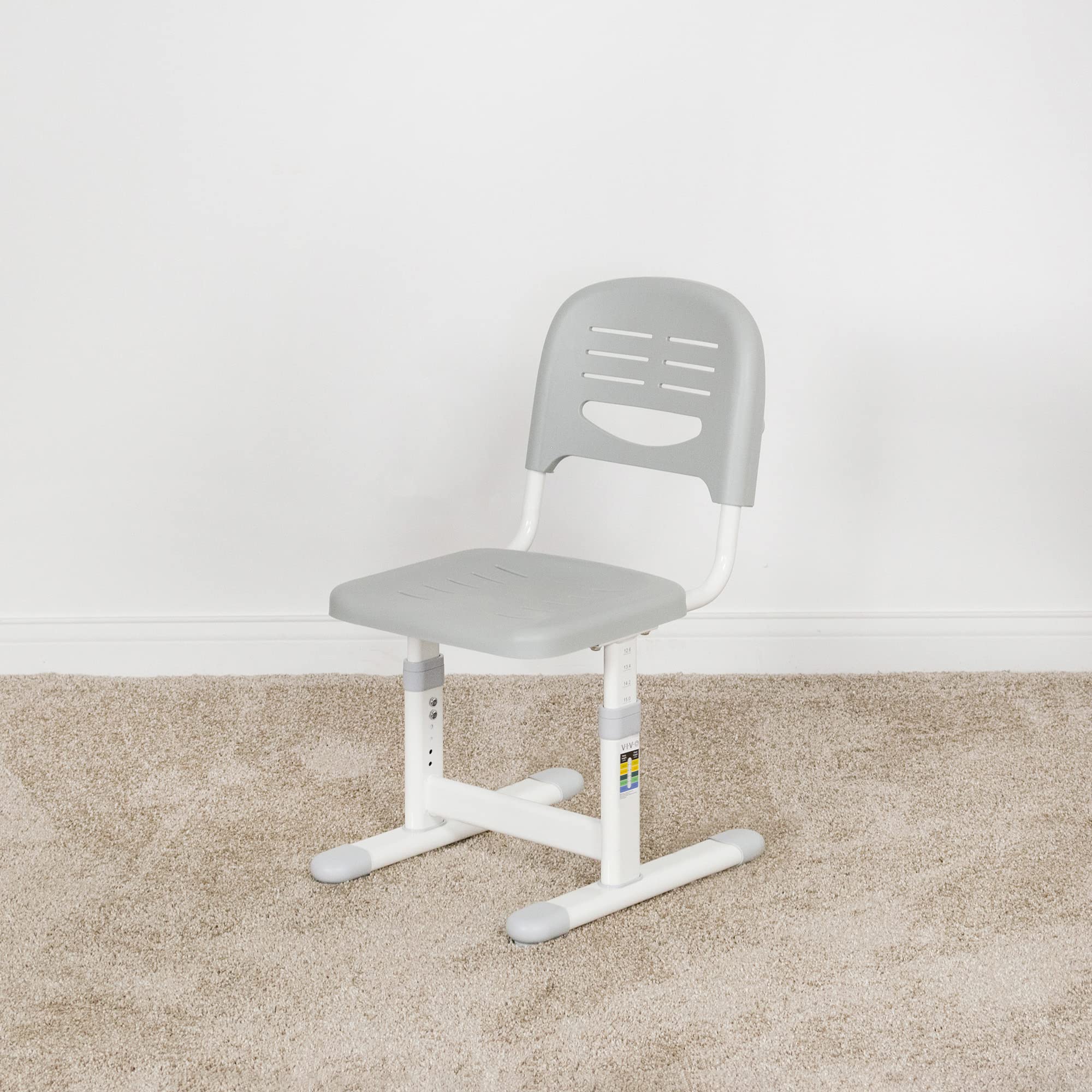 VIVO Height Adjustable Kids' Desk Chair, Chair Only, Multifunctional Interactive Workstation for School Study or Play, Children's Ergonomic Seat with Back, Gray, DESK-V201G-CH