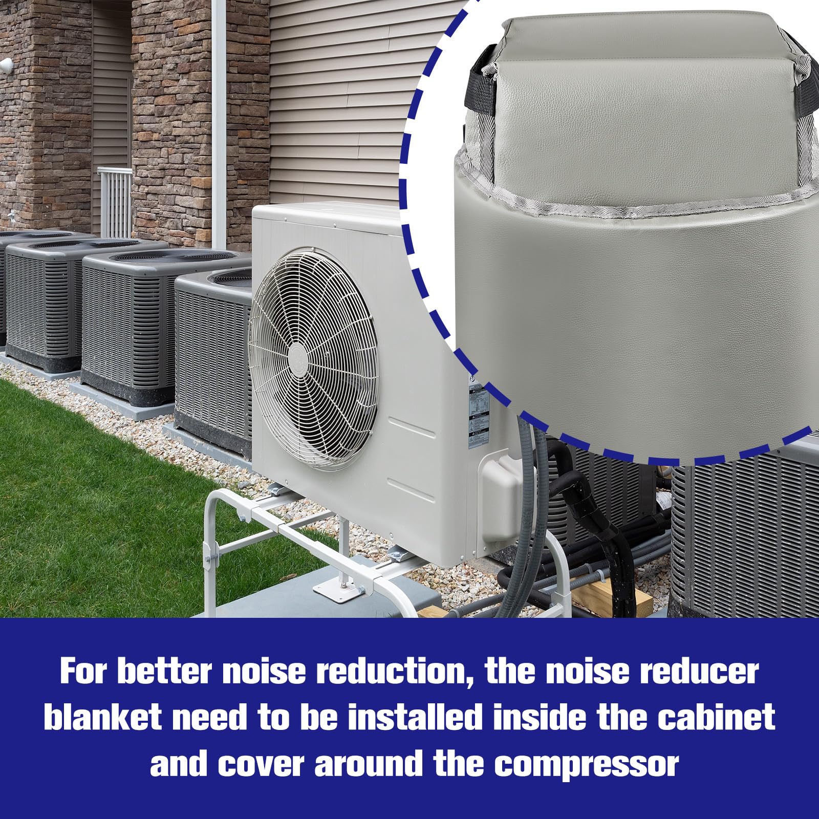 Pangda Air Conditioner Compressor Sound Blanket Heavy Duty Sound Blankets AC Compressor Blanket for Insulation Noise Reduction