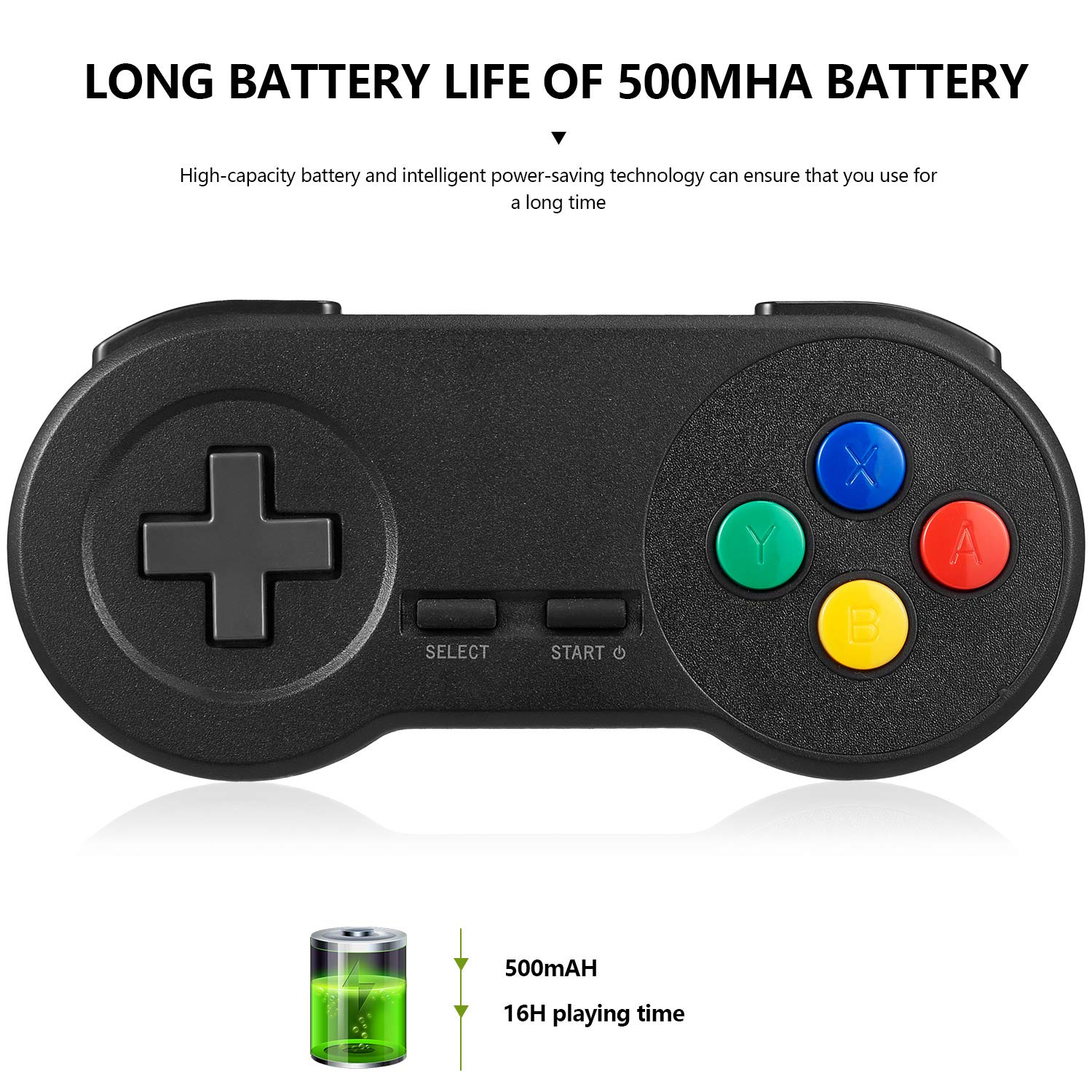 MODESLAB 2 Pack 2.4GHz Wireless USB SNES Controller, Super NES Classic PC Gamepad Compatible for PC Windows MAC IOS Liunx Raspberry Pi