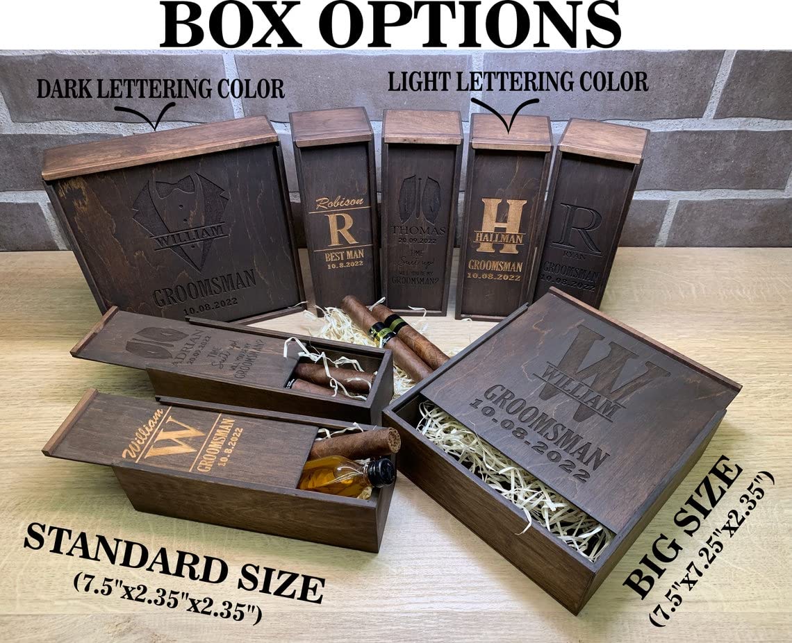 Personalizable Groomsmen Gift Box, Groomsmen Proposal, Best Man Proposal, Father of Bride Gift, Cigar Gift Box, Father of Groom Gift, Keepsake box