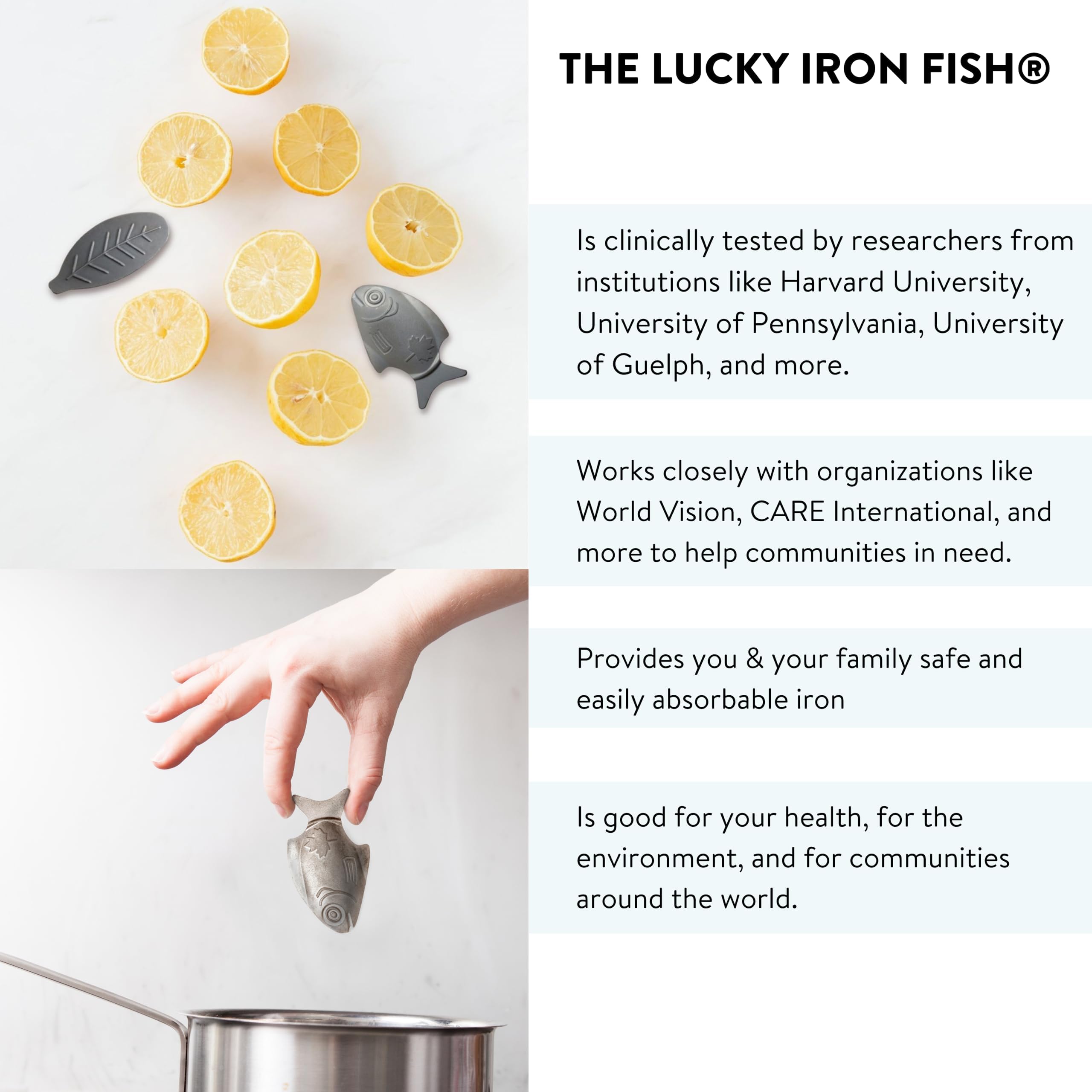 Lucky Iron Fish β A Natural Source of Iron - The Original Cooking Tool to Add Iron to Liquid-Based Meals, Reduce Iron Deficiency Risks - an Iron Supplement Alternative, Ideal for Menstruators & Vegans