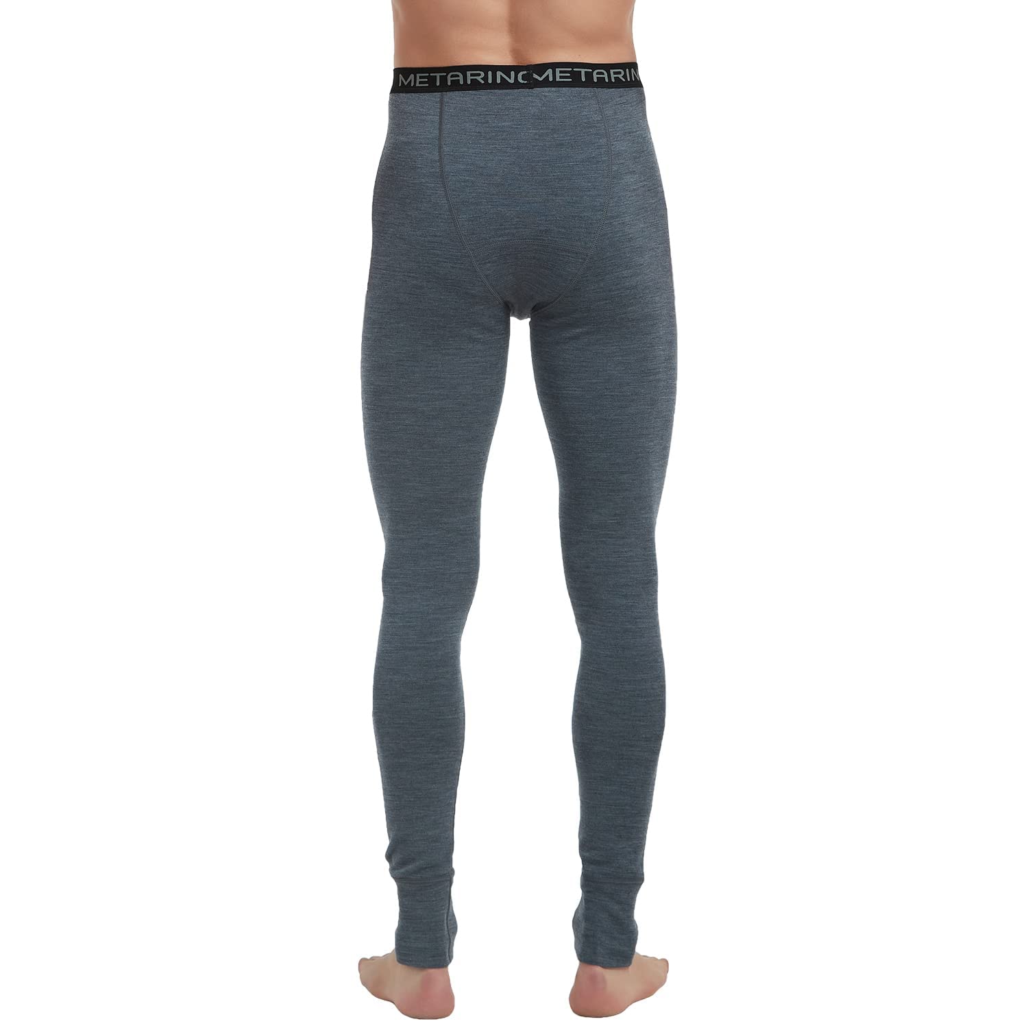 METARINO Merino Wool Base Layer Thermal Pants Men,Midweight Long Underwear Leggings,Dark Grey,X-Large