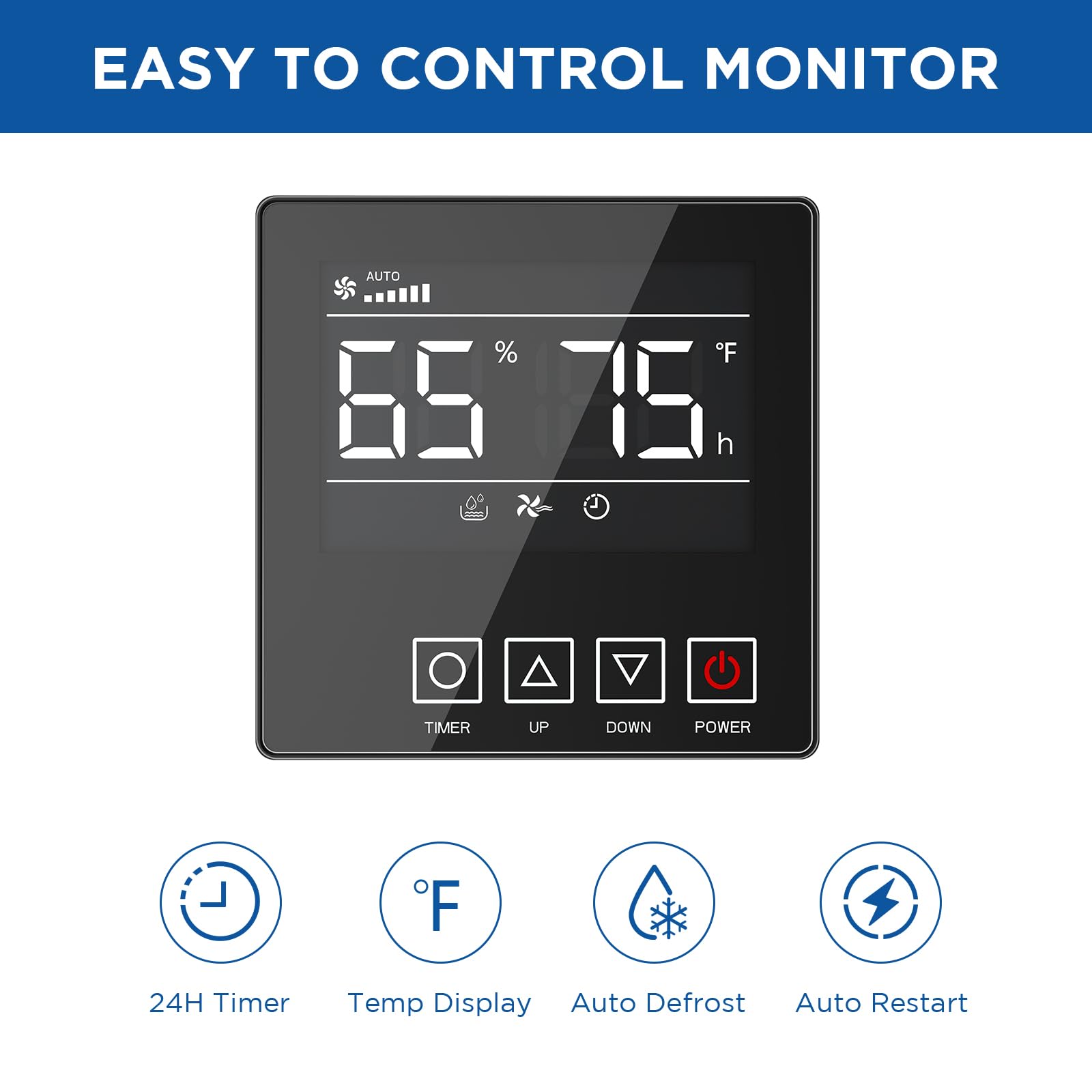 Moiswell Crawl Space Dehumidifier Remote Controller for Model M145 XP235 MP70, Digital Humidity, Temperature, Timer, Adapt The Humidity Level