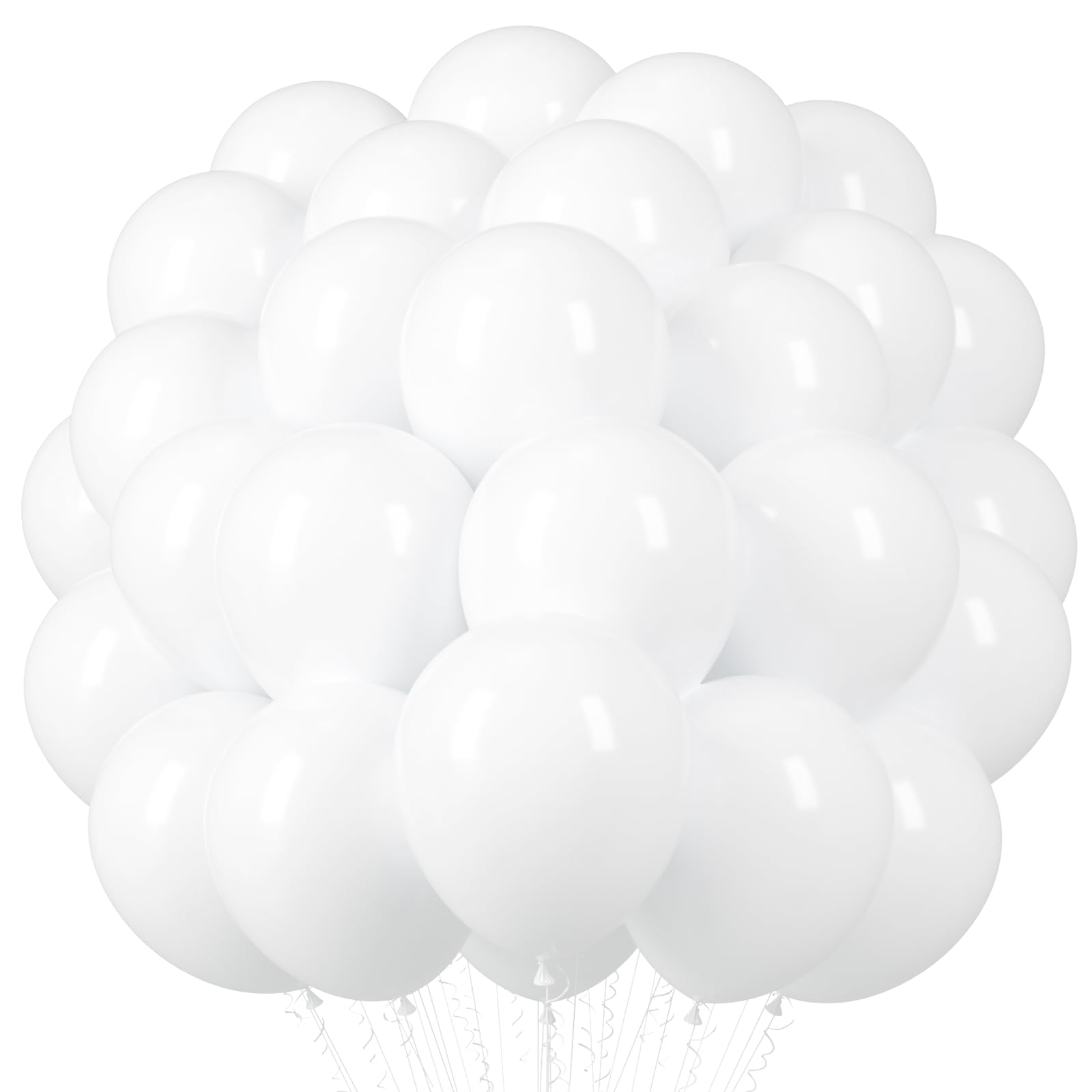 Voircoloria White Balloons, 66pack 12inch White Pearl Latex Party Balloons for Wedding, Birthday, Graduation, Bridal Shower, Baby Shower, Bachelorette and Engagement Decorations