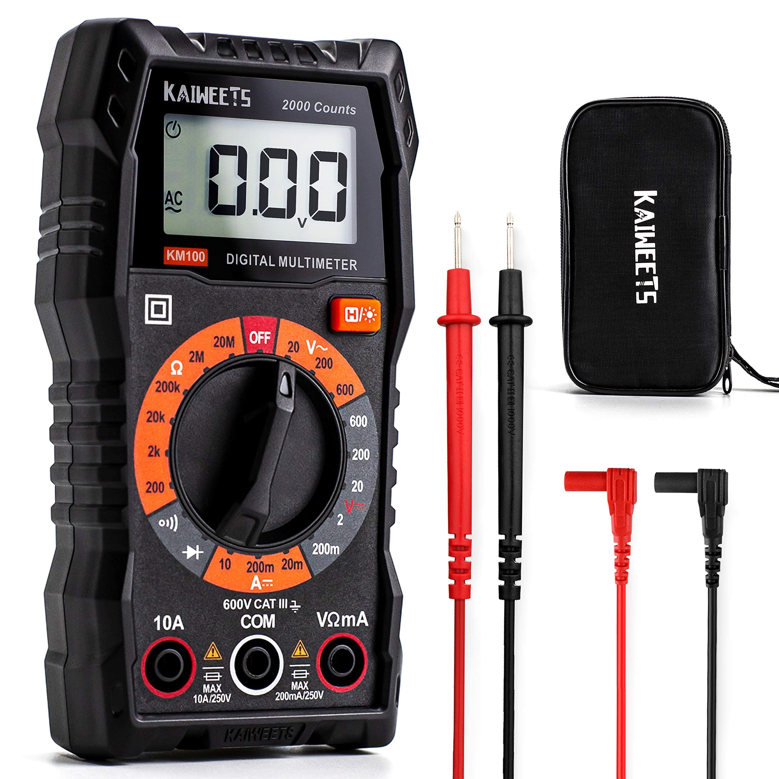 Multimeter & 2PCS Alligator Clips Electrical Test Leads