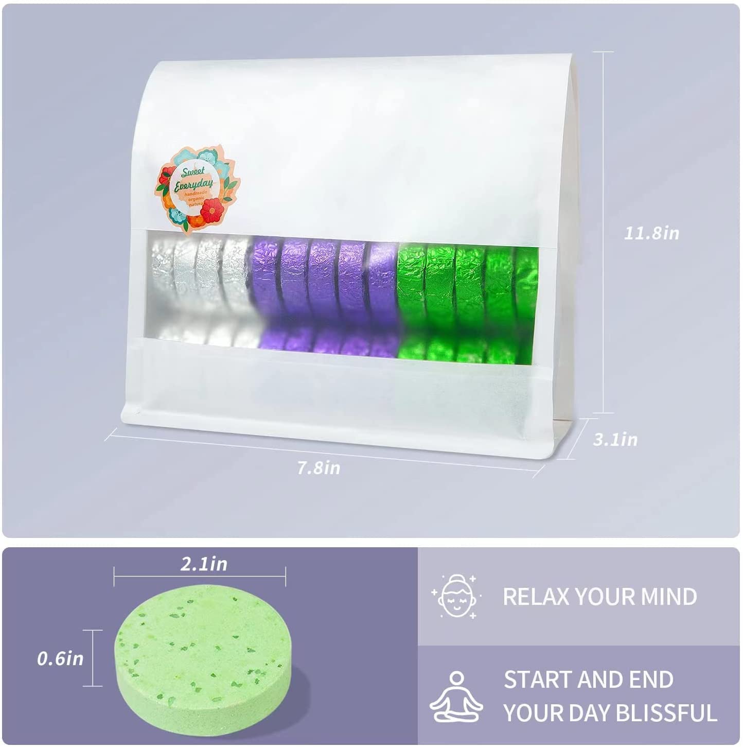 Shower Steamers Multi-Quantity Packed (45PCS) Women/Men Gift SetāLavender, Verbena, Eucalyptus Aromatic Shower Bombs, Individually Wrapped Tablets for Mother's Day & Anniversaries