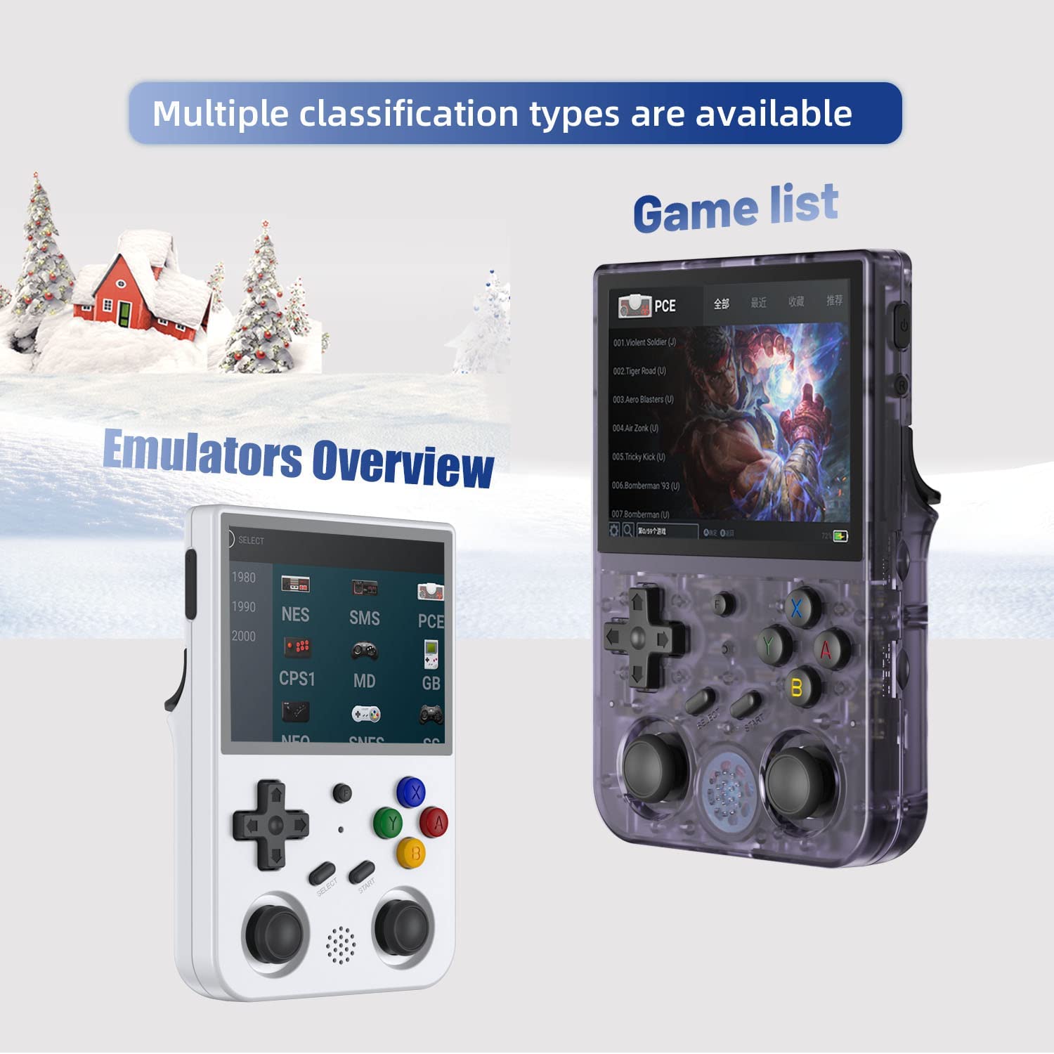RG35XX Plus Retro Video Handheld Game Console with Bag 3.5 in IPS Screen Linux OS 64G TF Card with 5570 Classic Games Built-in 3300mAH Battery Compatible with 5G WiFi (RG353V)