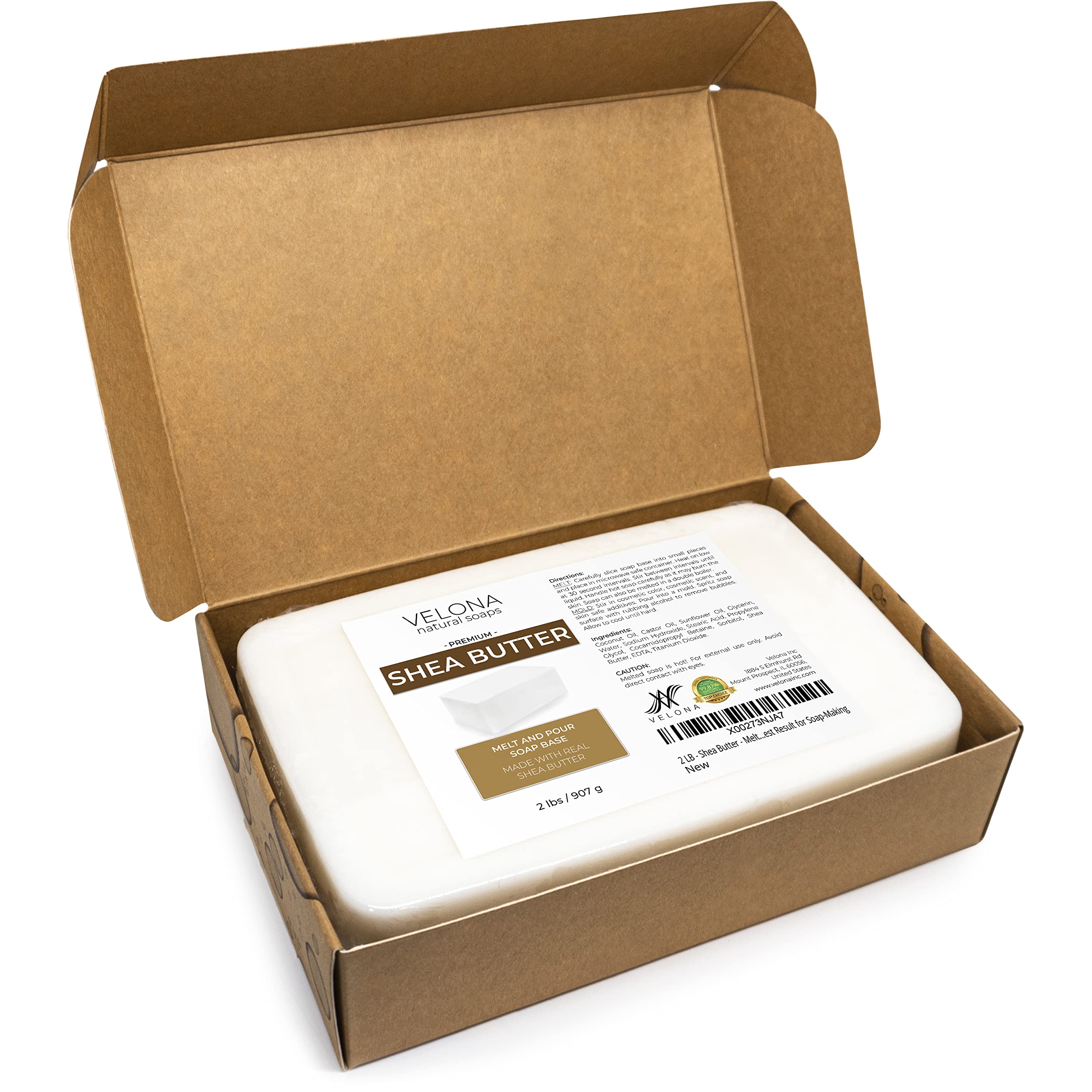 velona 2 LB - Shea Butter - Melt and Pour Soap Base SLS/SLES free | Natural Bars for The Best Result for Soap-Making