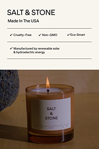 SALT & STONE Black Rose & Vetiver Scented Candle | Hand-Poured, Aromatic & Fragrant | Made with Natural Coconut & Soy Blend Wax | 100% Cotton Wick | Long-Lasting 50 Hour Burn Time (8.5 oz)
