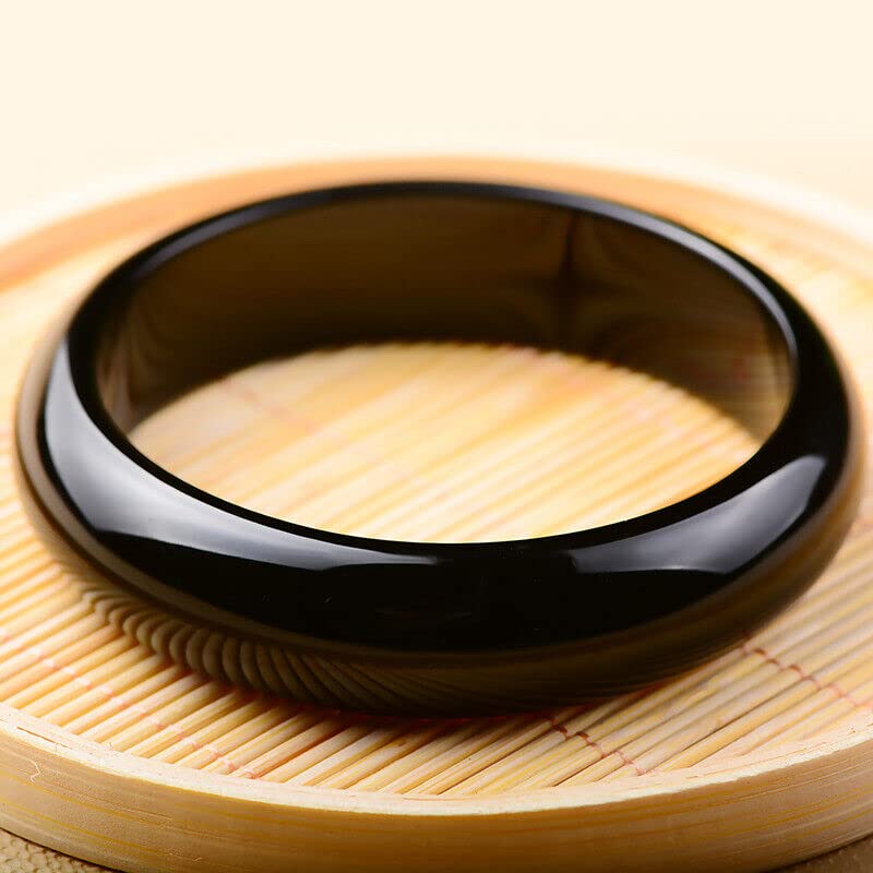 Natural Black Jade jadeite bracelet bangle 66mm Bead#3999