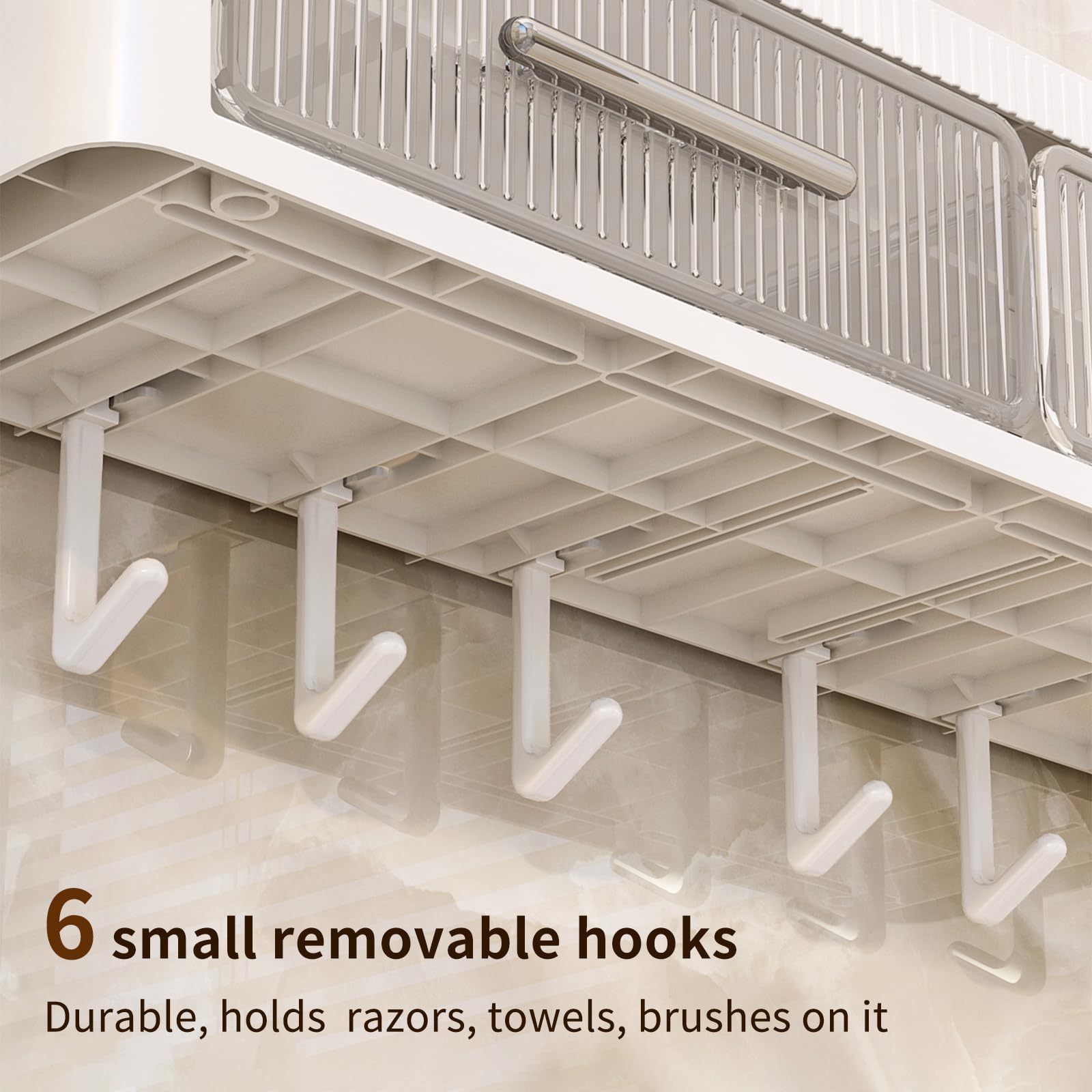 TEABAN Shower Caddy Shelves for Wall: No Drilling 3-Layer Shower Organizer Shower Storage - Large Adhesive Shower Rack