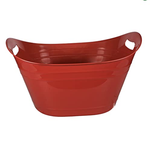 Personalized Sports Easter Baskets for Kids - Custom Easter Bucket With Name - Jumbo Plastic Reusable (Red/Maroon)