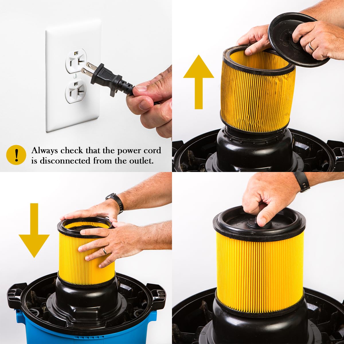 VCFS Replacement Standard Vacmaster Filters Compatible with Vacmaster and most Shop Vac/Hart 5 to 20 Gallon Wet/Dry Vacuums, Standard 2 pack Filters