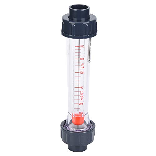 LZS-20(D) Plastic Tube Liquid Flowing Meters 100-1000L/H Liquid Flowing Rate Gauge 25mm/1in Water Rotameter Flat Mouth Hydraulic Valve Fittings Liquid Measuring Tool